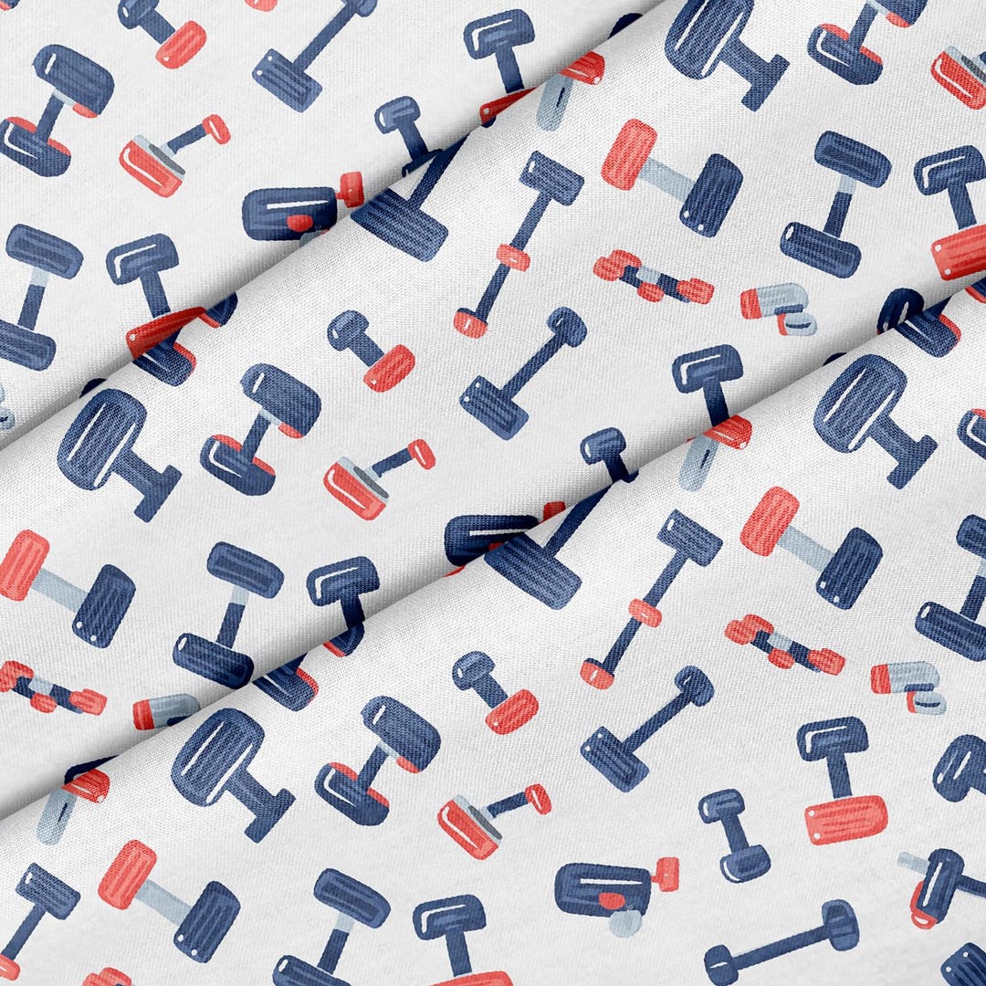 Dumbbell Pattern, Fabric by the Yard, 58 In" Wide, for Sewing, Crafting ...
