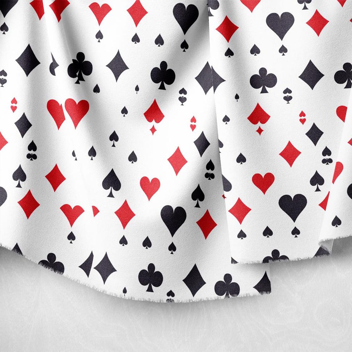 Playing Card Pattern, Fabric by the Yard, 58 In" Wide, for Sewing ...