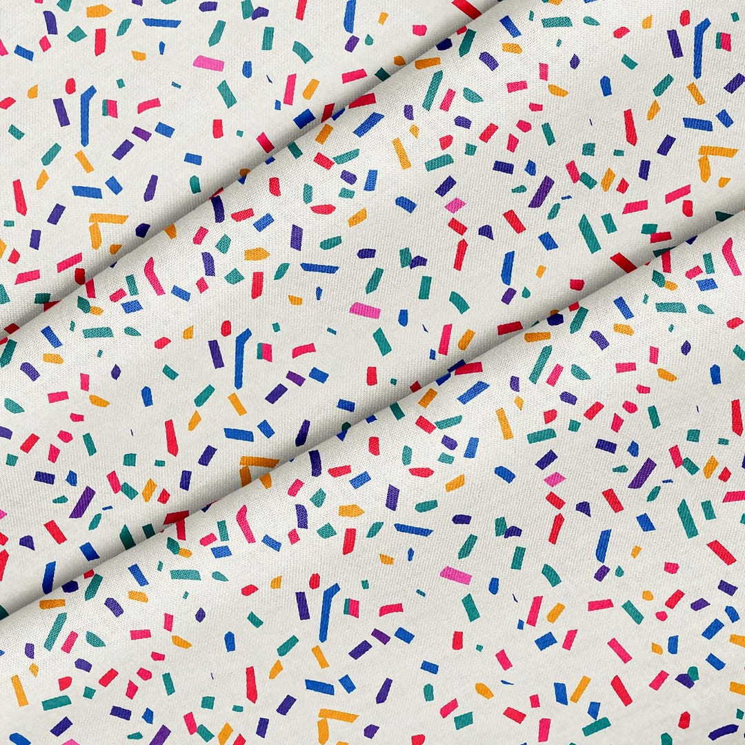Colorful Confetti Pattern, Fabric by the Yard, 58 In