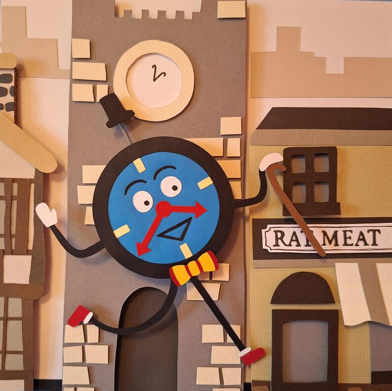 Tick Tock Tony the Talking Clock 3D Card Art Time Episode Don't Hug Me ...