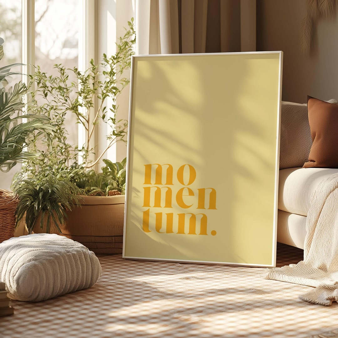 Momentum Typography Motivational Modern Printable Wall Art, Dynamic ...