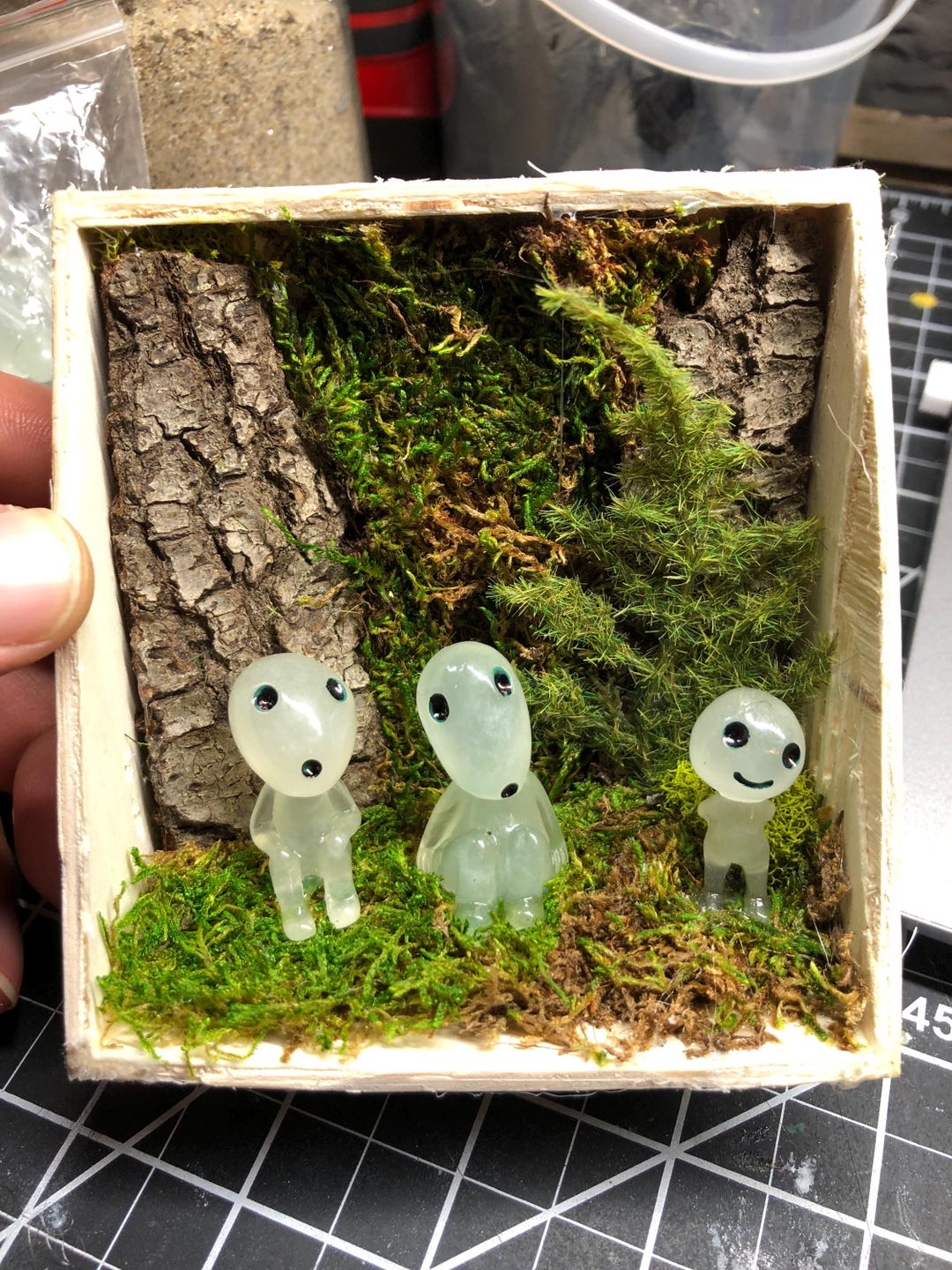 Mini Kodama Forest Spirits 3D Desk Art (glow in the Dark) - Etsy