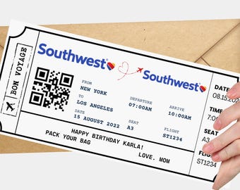 Editable Turkish Airlines Ticket Template, Custom Ticket Printable DIY ...