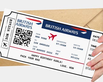 Editable Turkish Airlines Ticket Template, Custom Ticket Printable DIY ...
