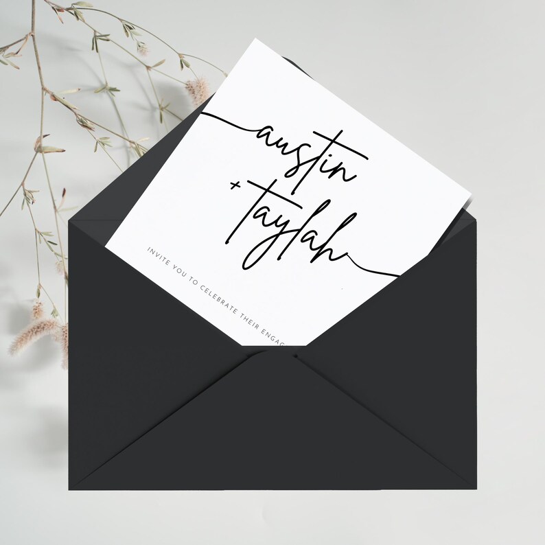 Engagement Invitation Template | Modern Invitation, Editable Invitation ...