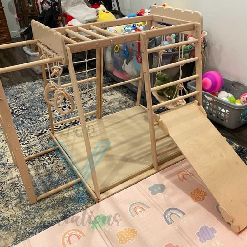 Swdish Ladder, Wooden Monkey Gym, Scandinavian Play Complex Monkey Bars ...