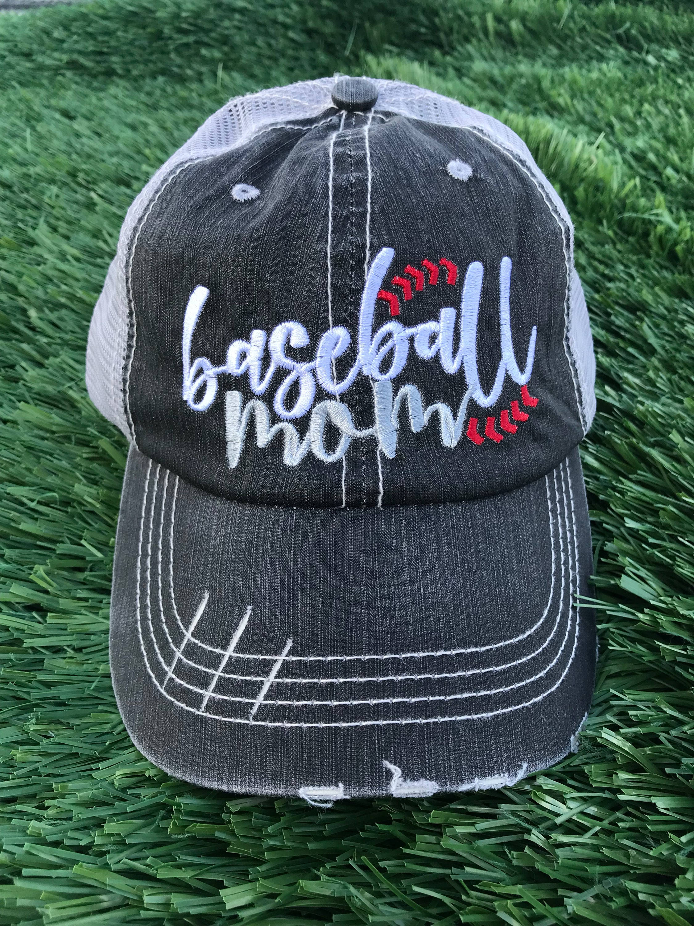 Baseball Mom Embroidered Trucker Hat - Etsy