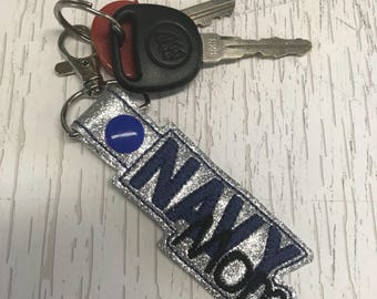Navy Mom Key Chain | Etsy