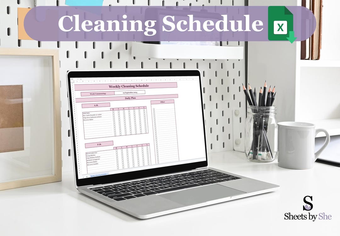 Weekly Cleaning Schedule | AM & PM Checklist in Google Sheets - Etsy