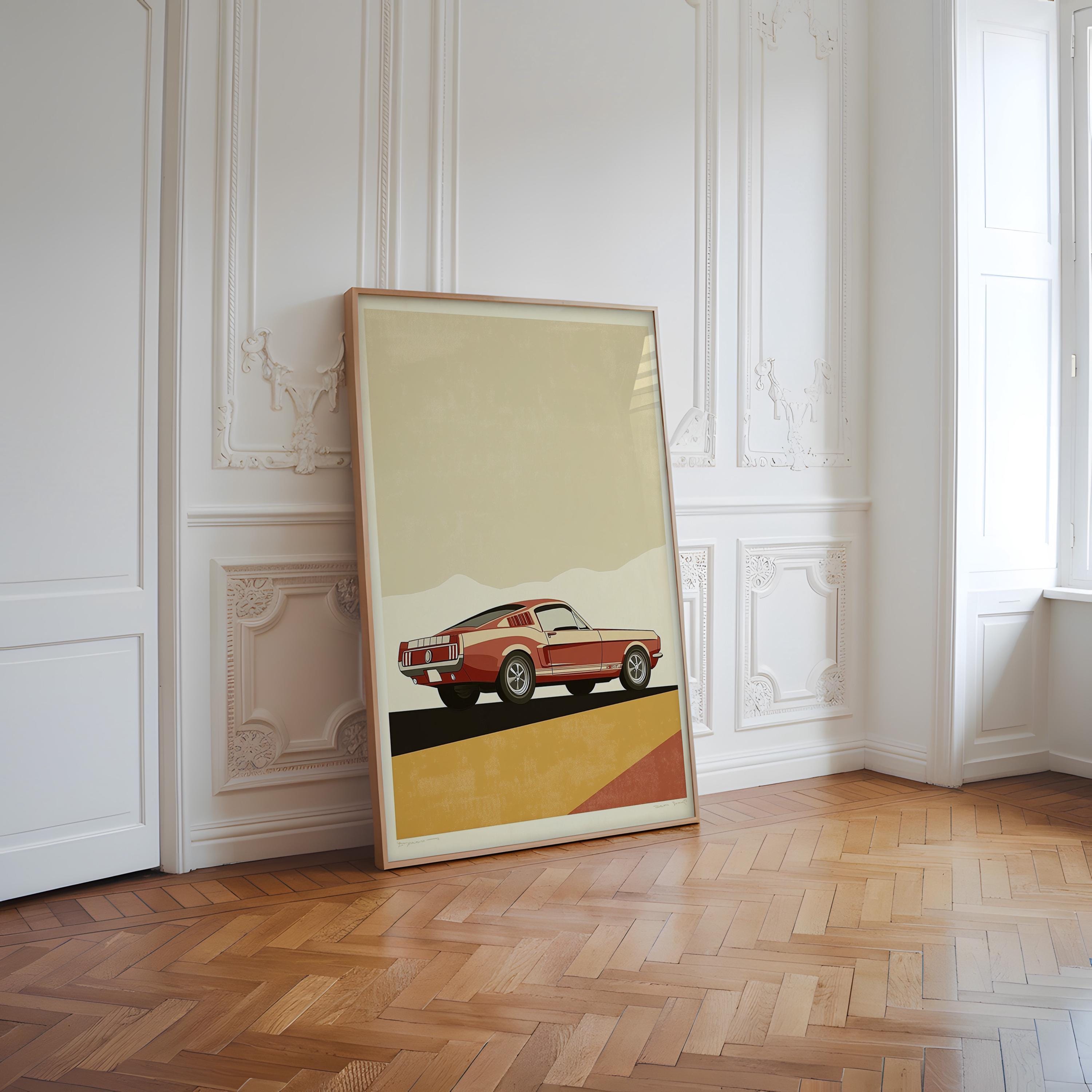 Vintage Ford Mustang Poster, Mustang Print, Classic Car Wall Art ...