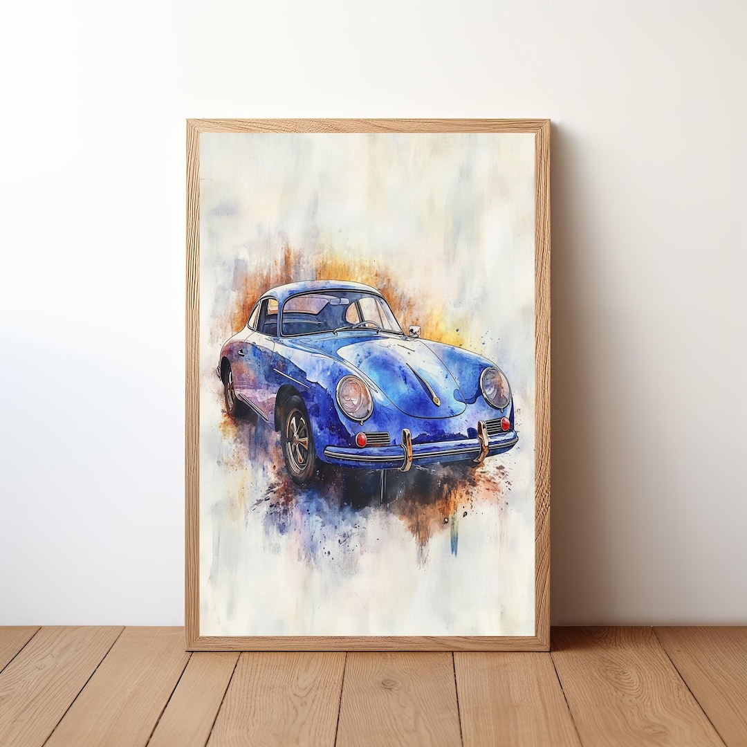 Vintage Porsche 356 Poster, Porsche Print, Classic Car Wall Art, Sports ...