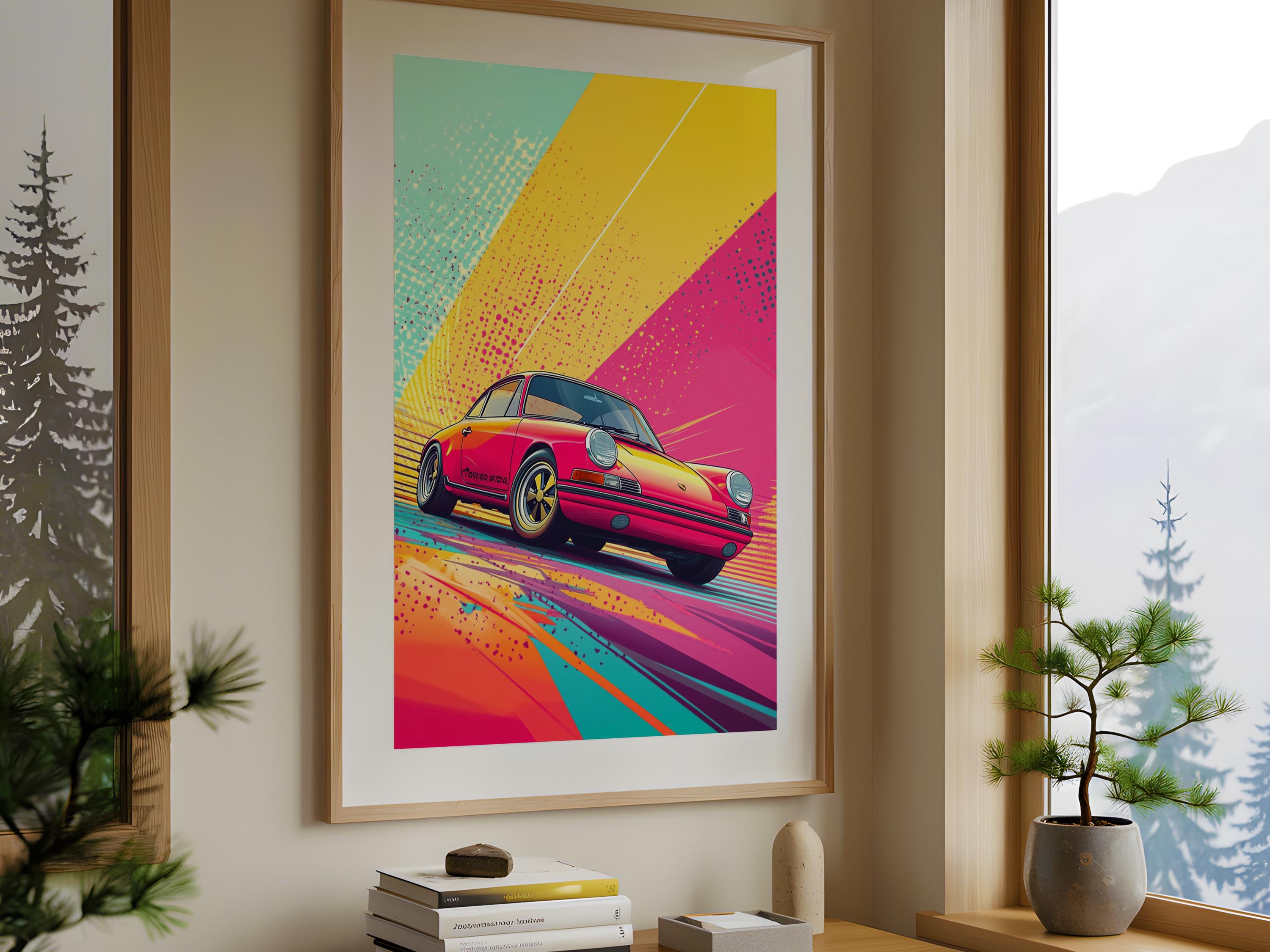 Vintage Porsche Poster, Porsche 911 Print, Classic Car Wall Art, Sports ...