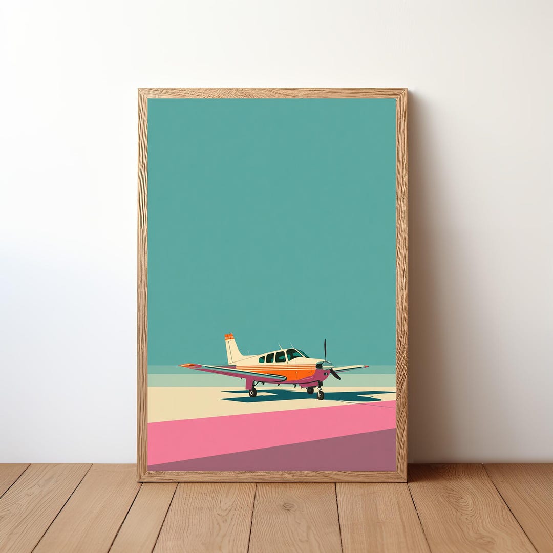 Minimalist Cessna Plane Poster, Modern Aviation Wall Art, Small ...