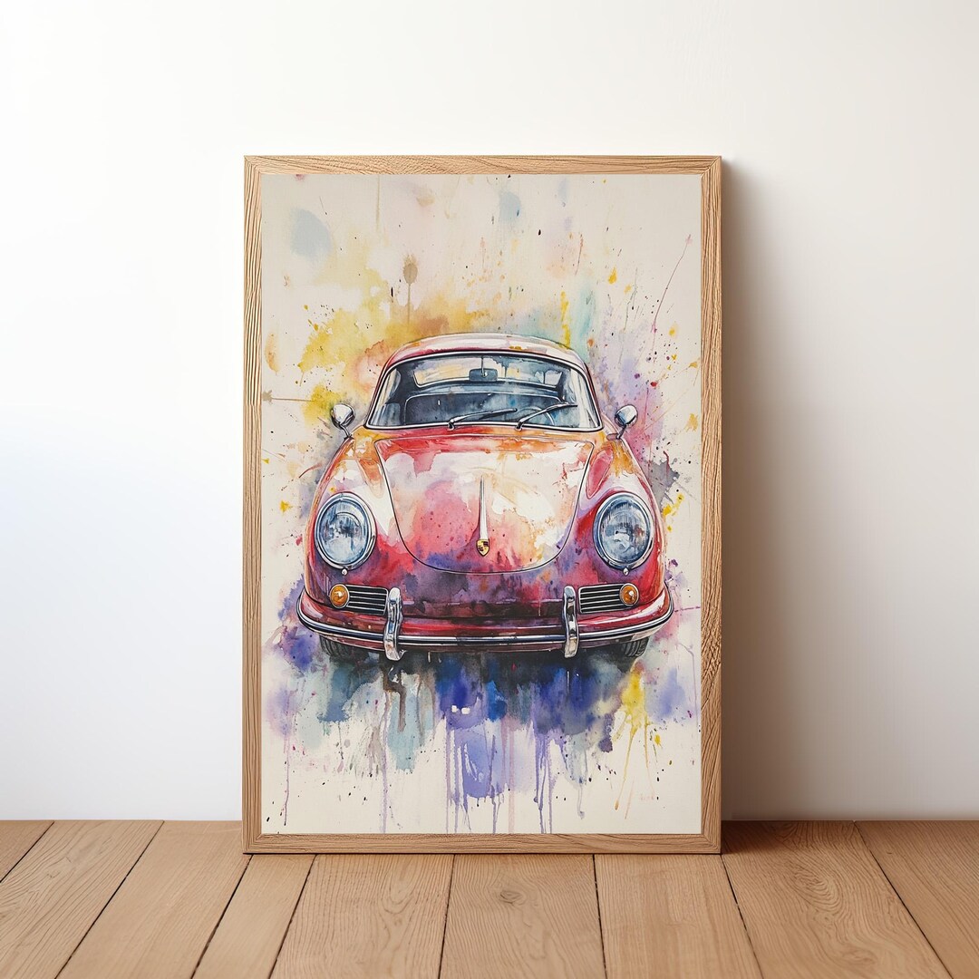 Vintage Porsche 356 Poster, Porsche Print, Classic Car Wall Art, Sports ...