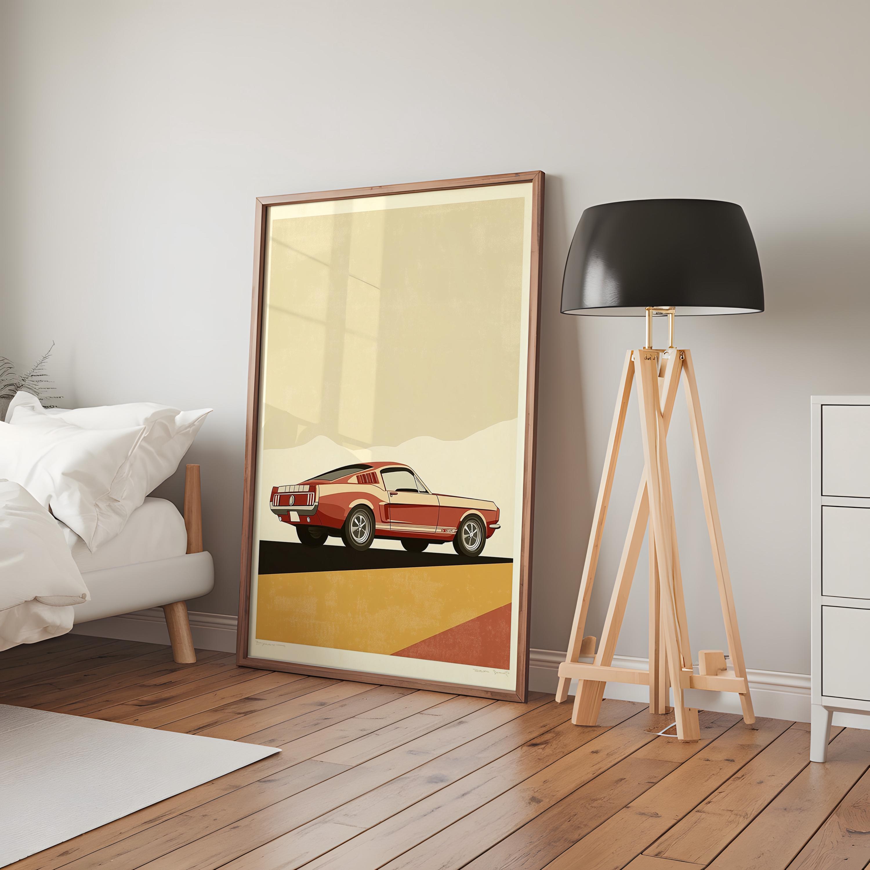 Vintage Ford Mustang Poster, Mustang Print, Classic Car Wall Art ...