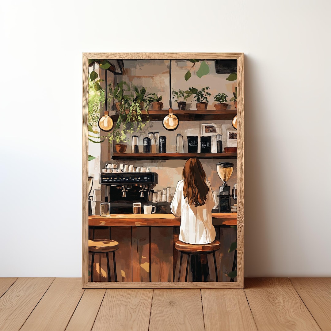 Cozy Cafe Poster - Coffee Lover Gift, Aesthetic Coffee Shop Wall Art ...