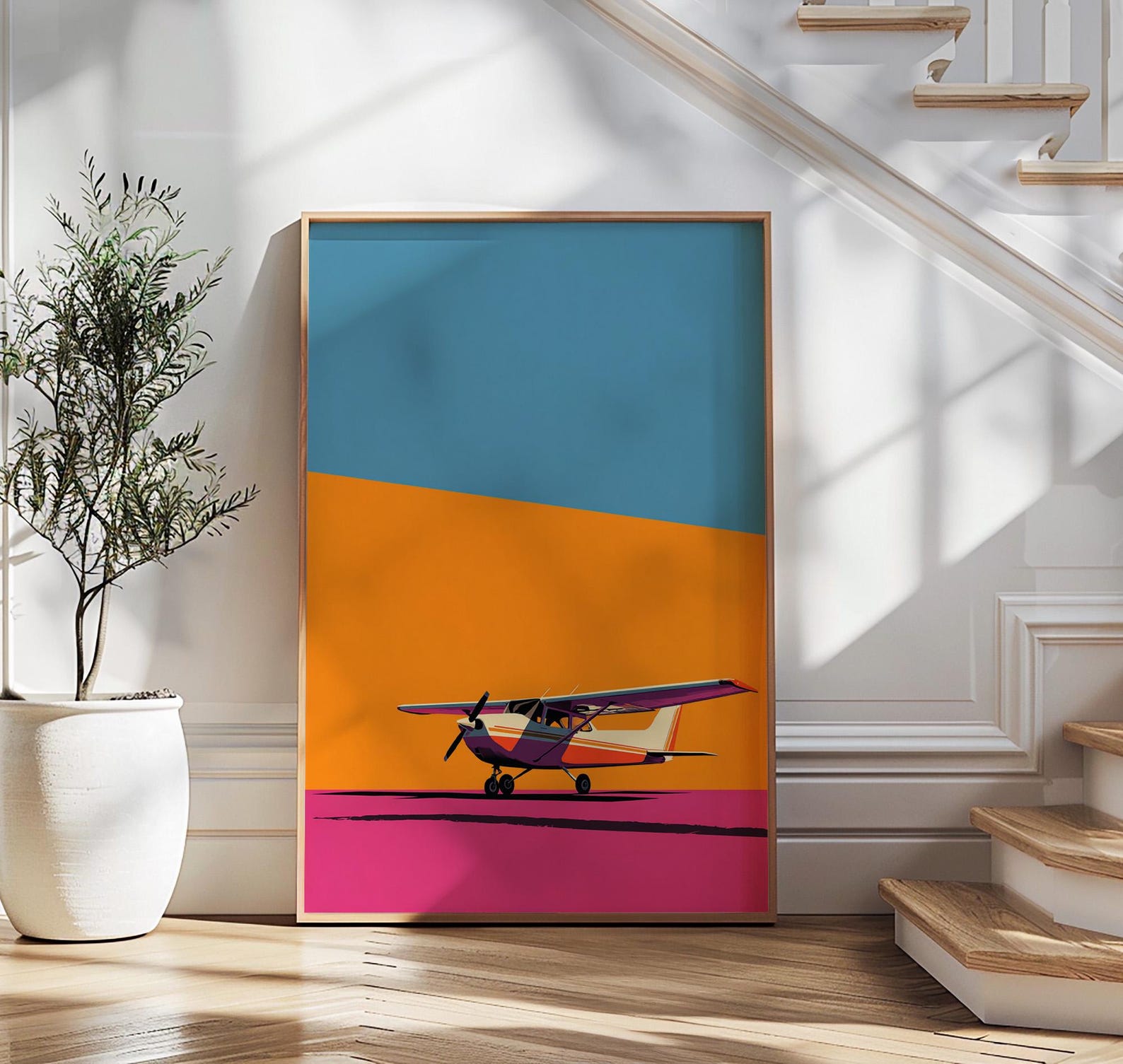 Minimalist Cessna Plane Poster, Modern Aviation Wall Art, Small ...