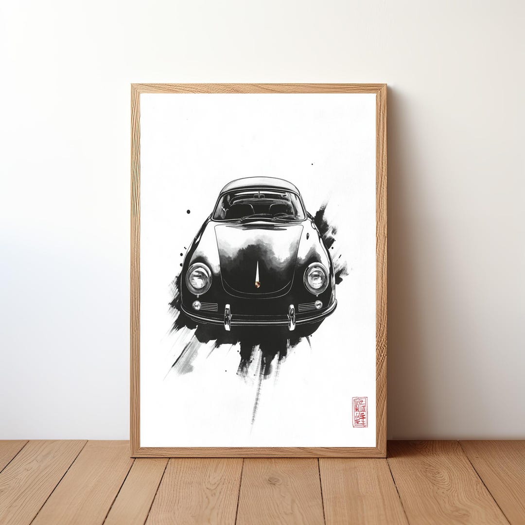Vintage Porsche 356 Poster, Porsche Print, Classic Car Wall Art, Sports ...