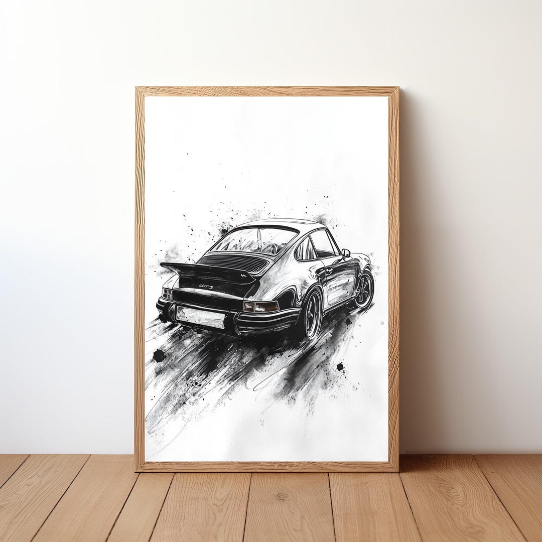Vintage Porsche 911 Poster, Porsche Print, Classic Car Wall Art, Sports ...