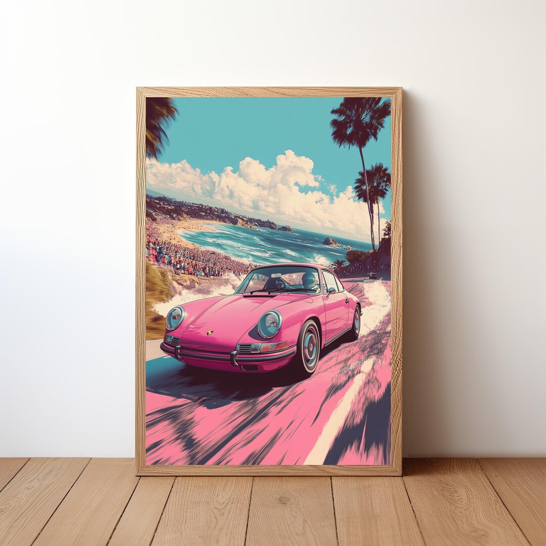 Vintage Porsche Poster, Porsche 911 Print, Classic Car Wall Art, Sports ...