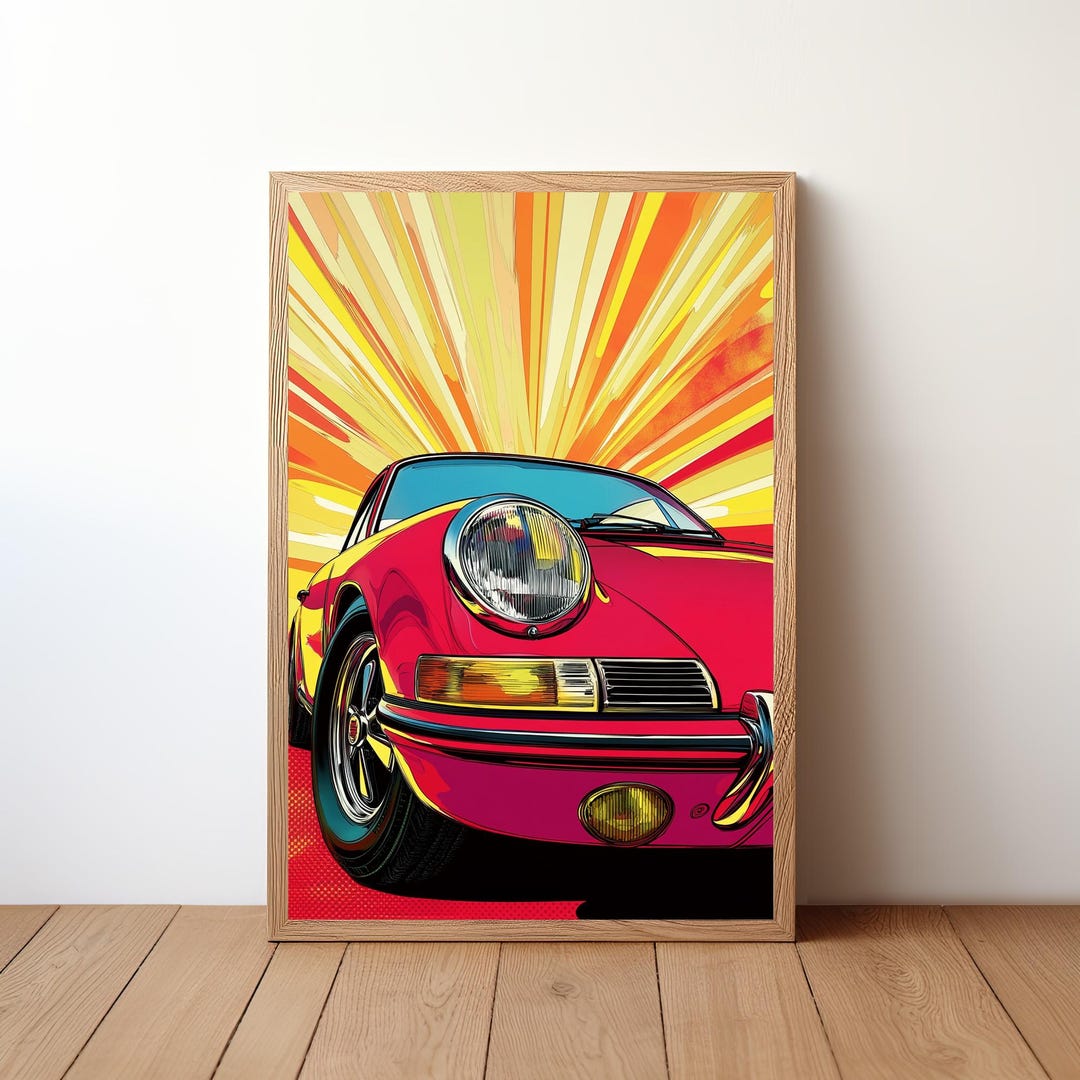 Vintage Porsche Poster, Porsche 911 Print, Classic Car Wall Art, Sports ...