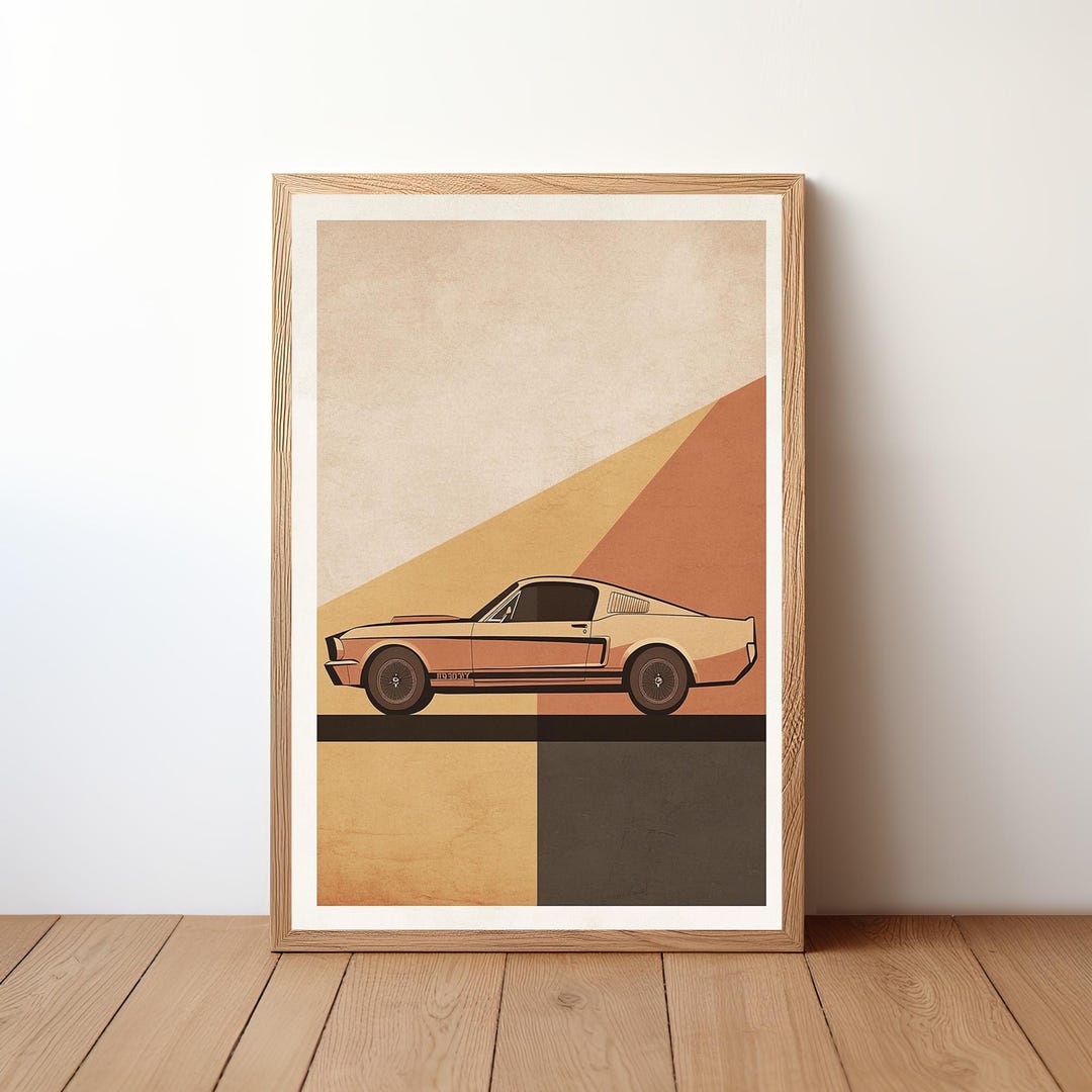 Vintage Ford Mustang Poster, Mustang Print, Classic Car Wall Art ...