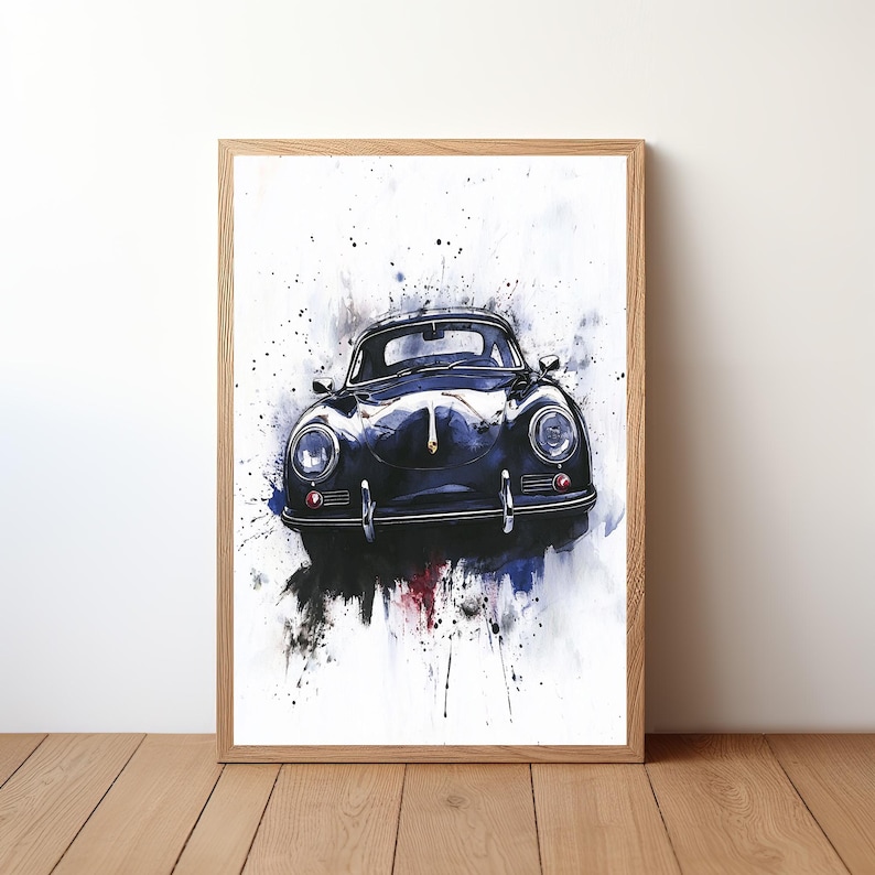 Vintage Porsche 356 Poster, Porsche Print, Classic Car Wall Art, Sports ...