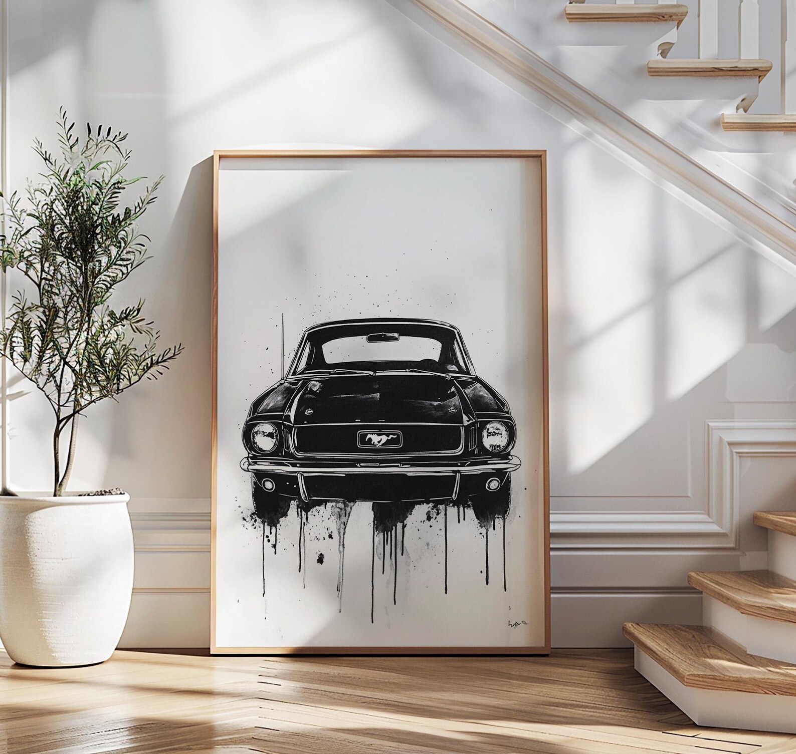 Vintage Ford Mustang Poster, Mustang Print, Classic Car Wall Art ...