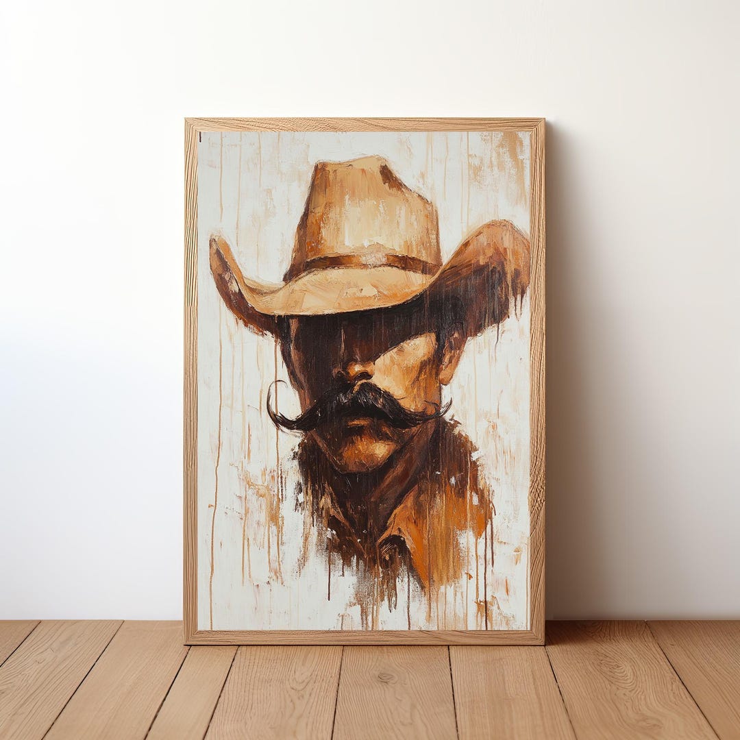 Cowboy Poster, Western Art Print, Rustic Wall Decor, Boho Cowboy ...