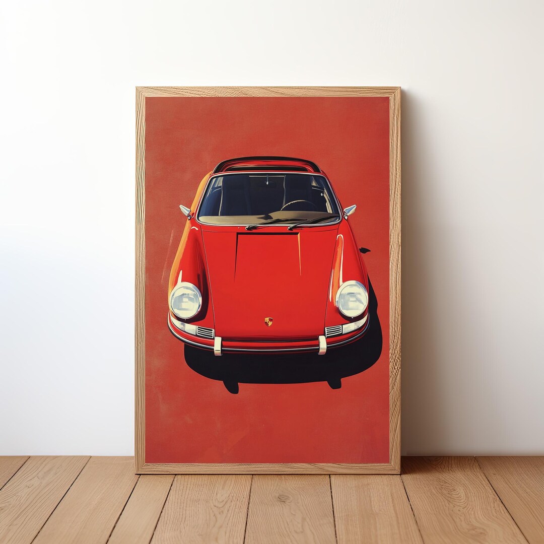 Vintage Porsche Poster, Porsche 911 Print, Classic Car Wall Art, Sports ...