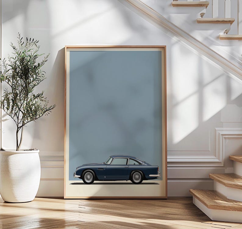 Aston Martin DB5 Poster: Vintage British Sports Car Wall Art, DB5-15 ...