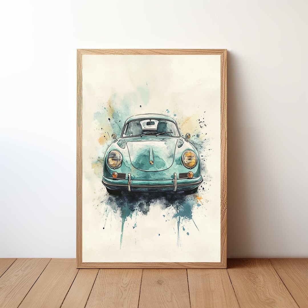 Vintage Porsche 356 Poster, Porsche Print, Classic Car Wall Art, Sports ...