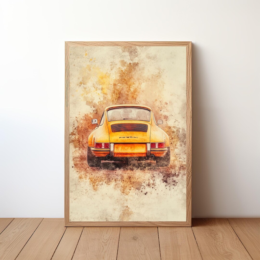 Vintage Porsche 911 Poster, Porsche Print, Classic Car Wall Art, Sports ...
