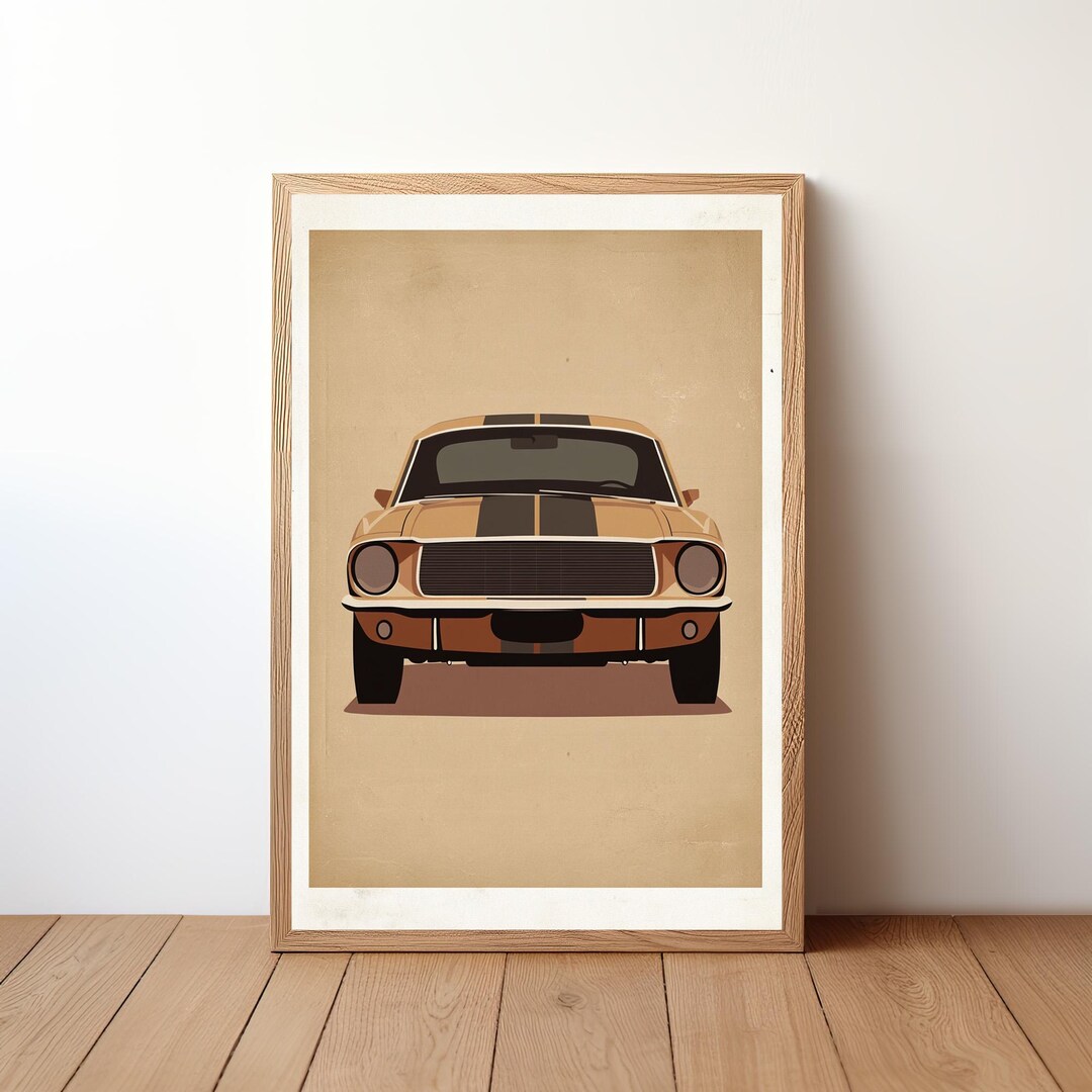 Vintage Ford Mustang Poster, Mustang Print, Classic Car Wall Art ...