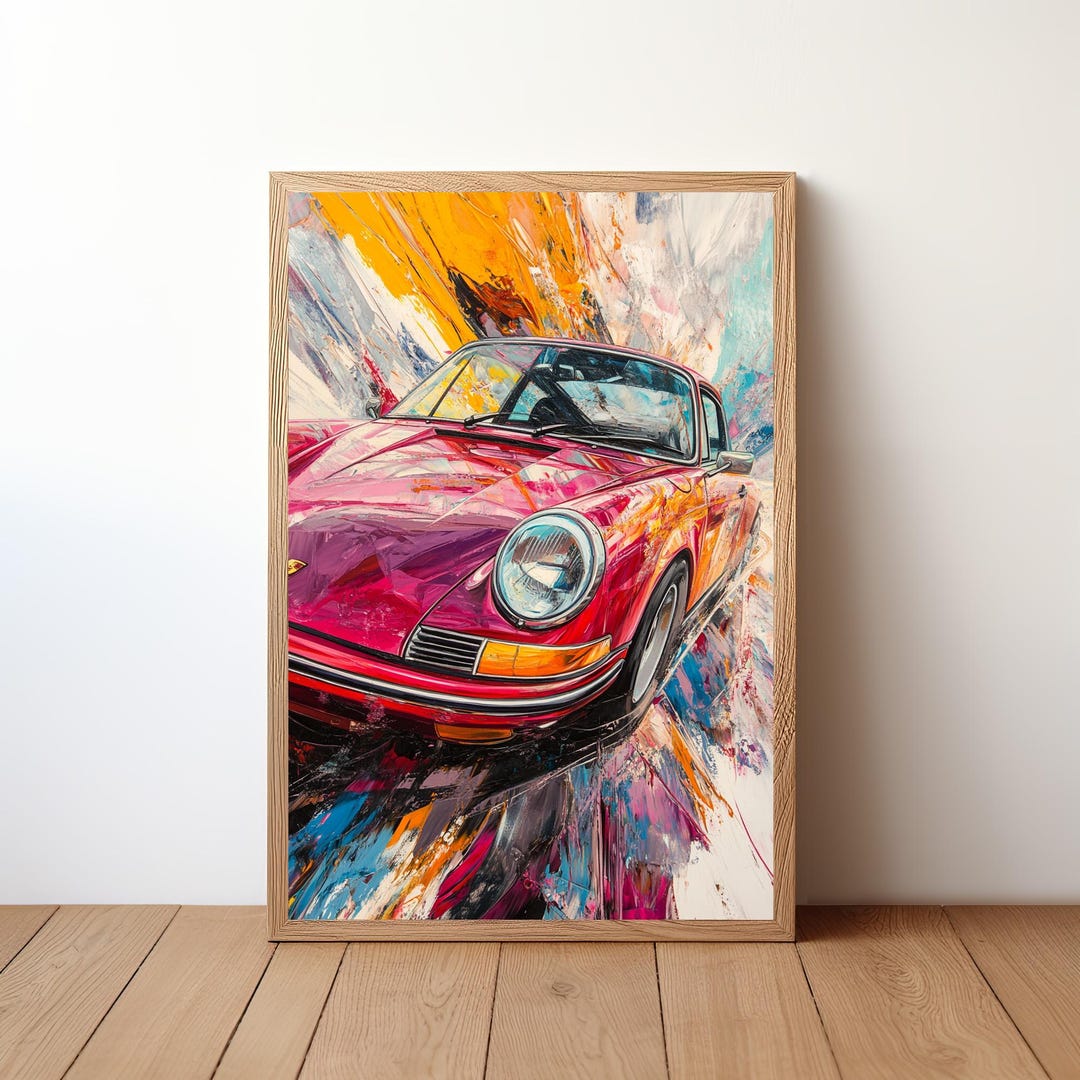Vintage Porsche Poster, Porsche 911 Print, Classic Car Wall Art, Sports ...