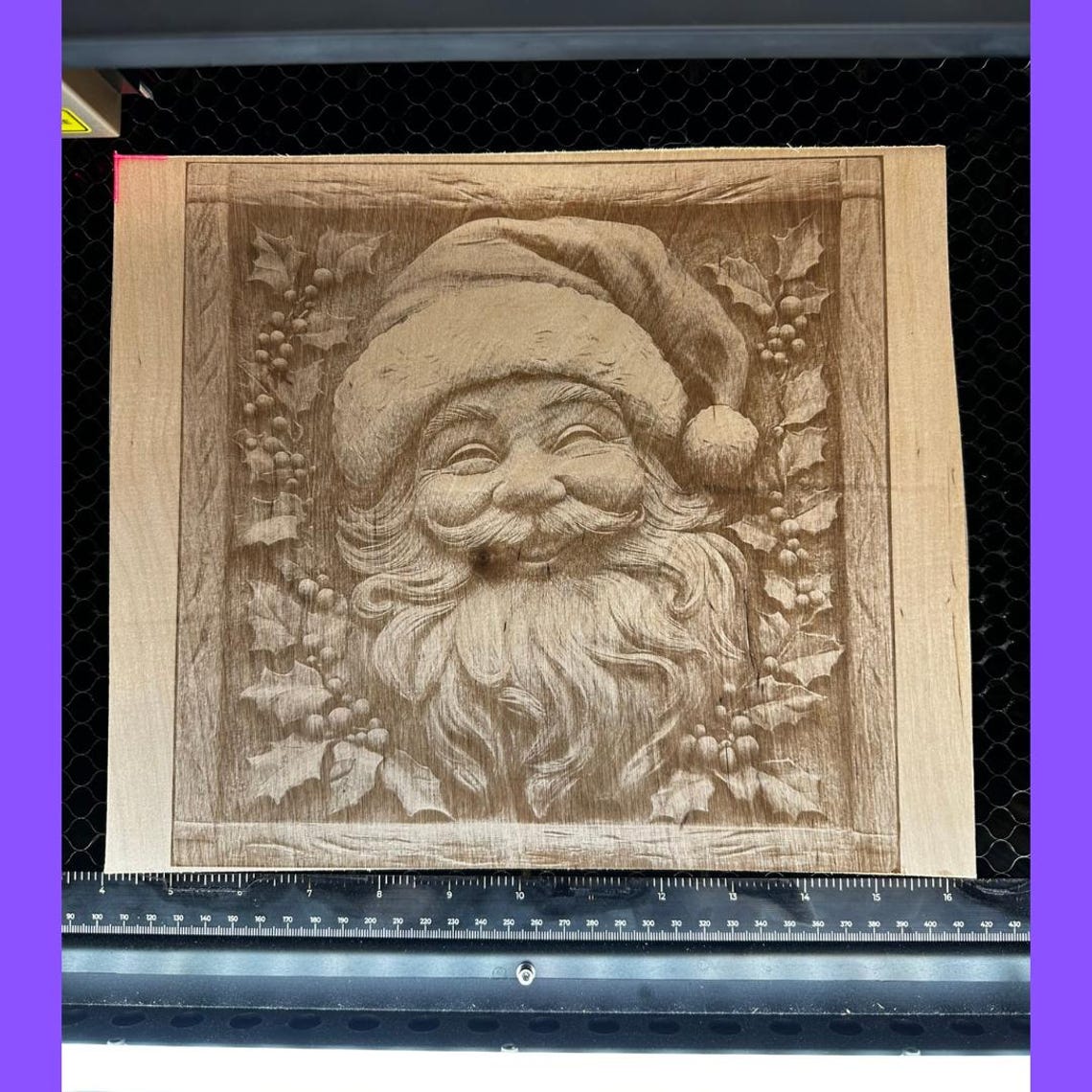 Santa - Laser Engraving File 3D Illusion PNG and Lightburn File Ready ...