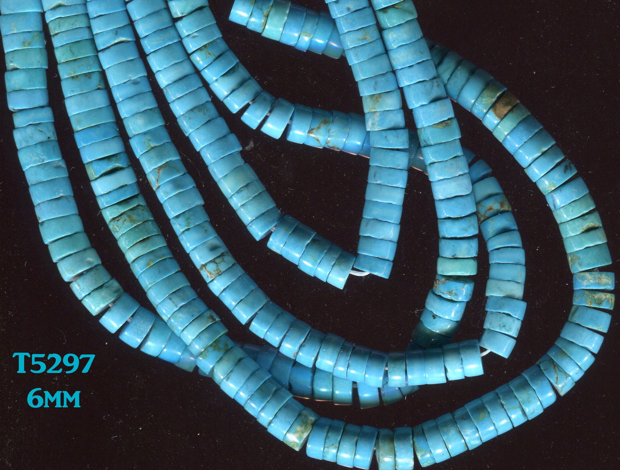Turquoise Disc Heishe Beads Carico Lake Arizona Turquoise T5297 - Etsy