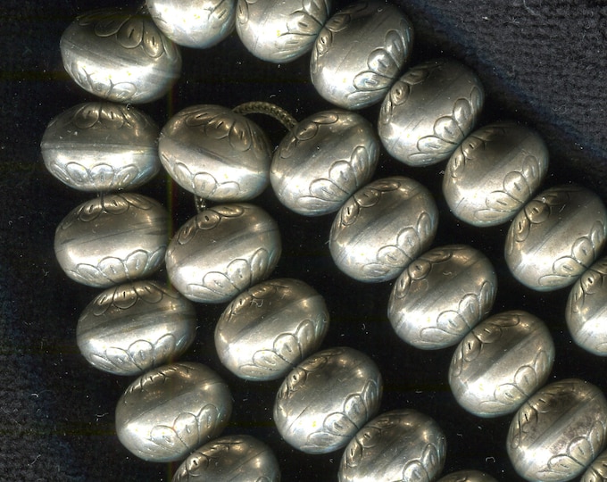 Navajo Sterling Silver Bench Made Stamped Beads, Exceptional Design ...