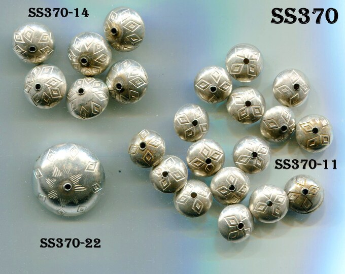 Navajo Sterling Silver Bench Made Stamped Beads, Exceptional Design ...