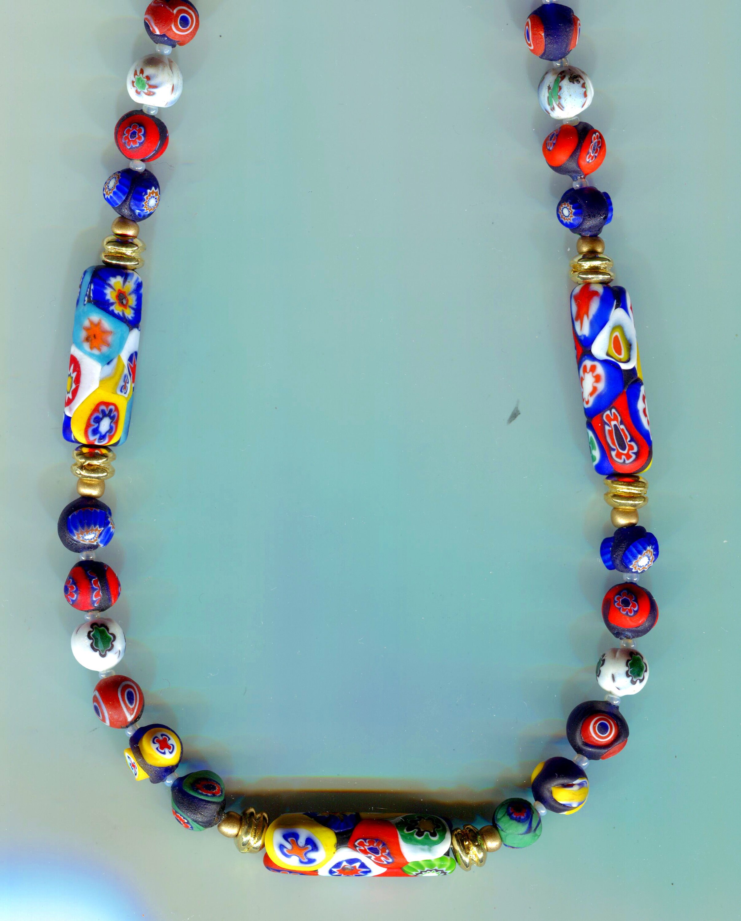 Millefiori bead necklace store