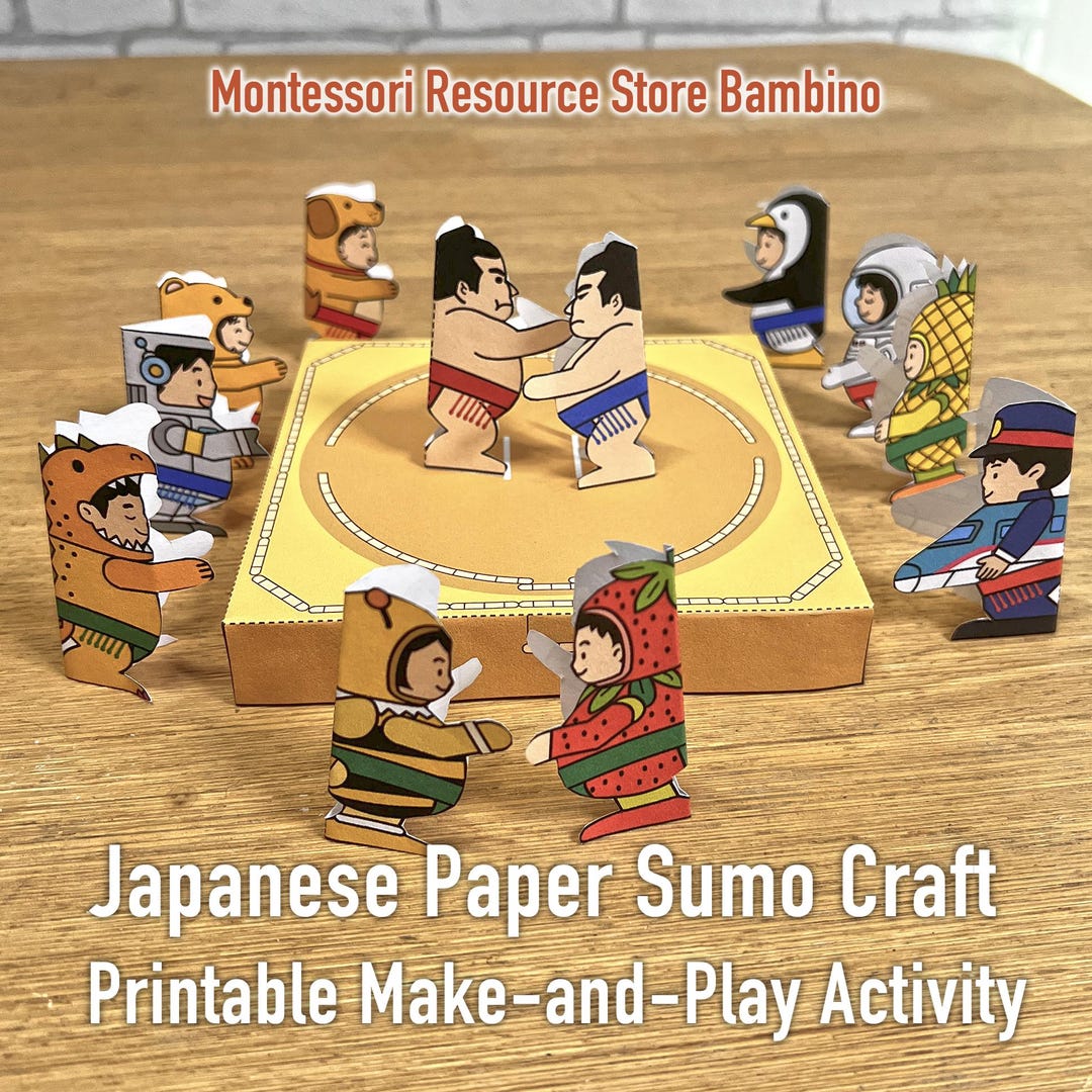Japanese Paper Sumo Craft – Printable Make-and-play Activity - Etsy