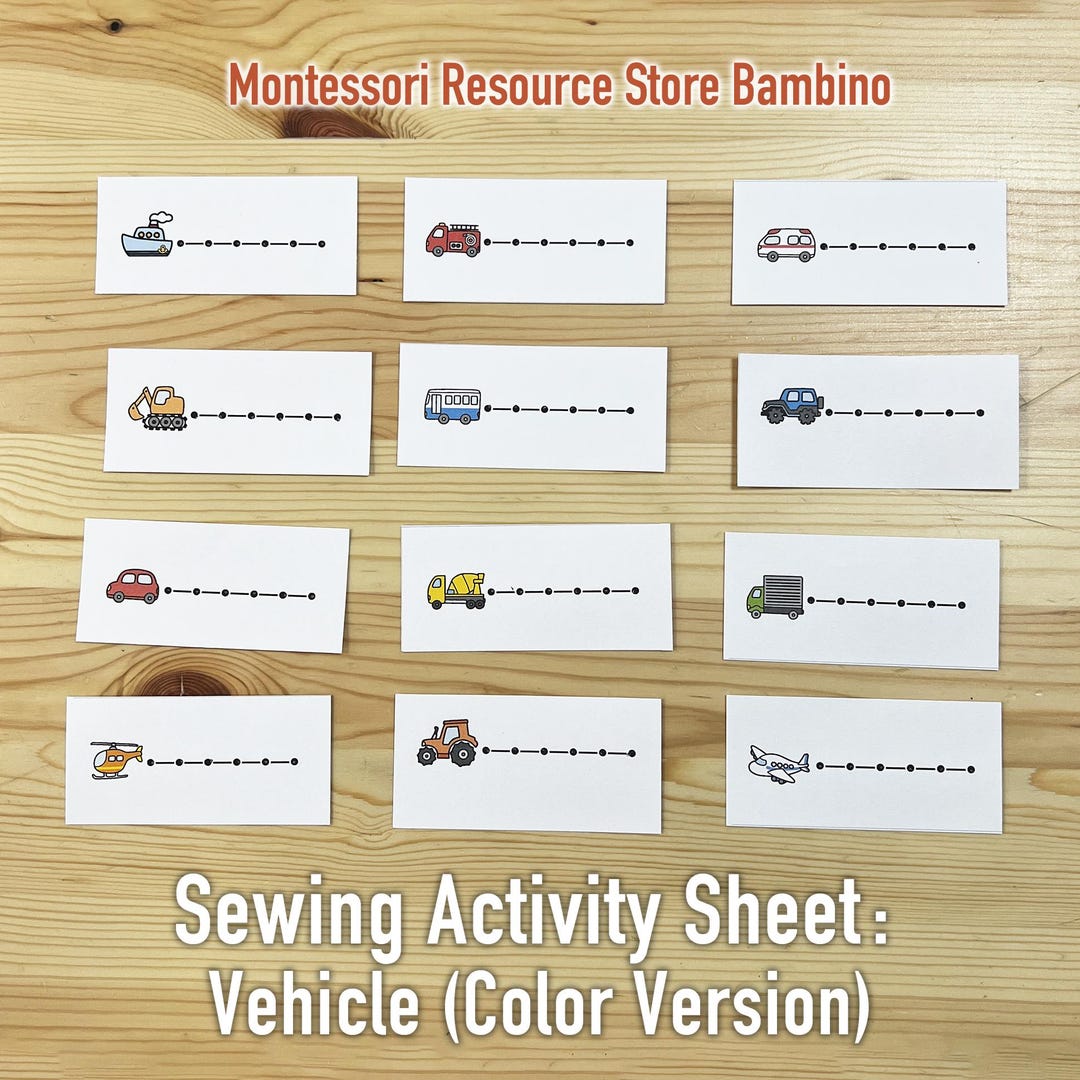 Sewing Activity Sheet: Vehicle (color Version) - Etsy