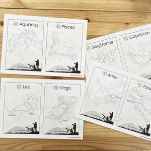 Sticker Activity Sheet - 12 Constellations - Etsy