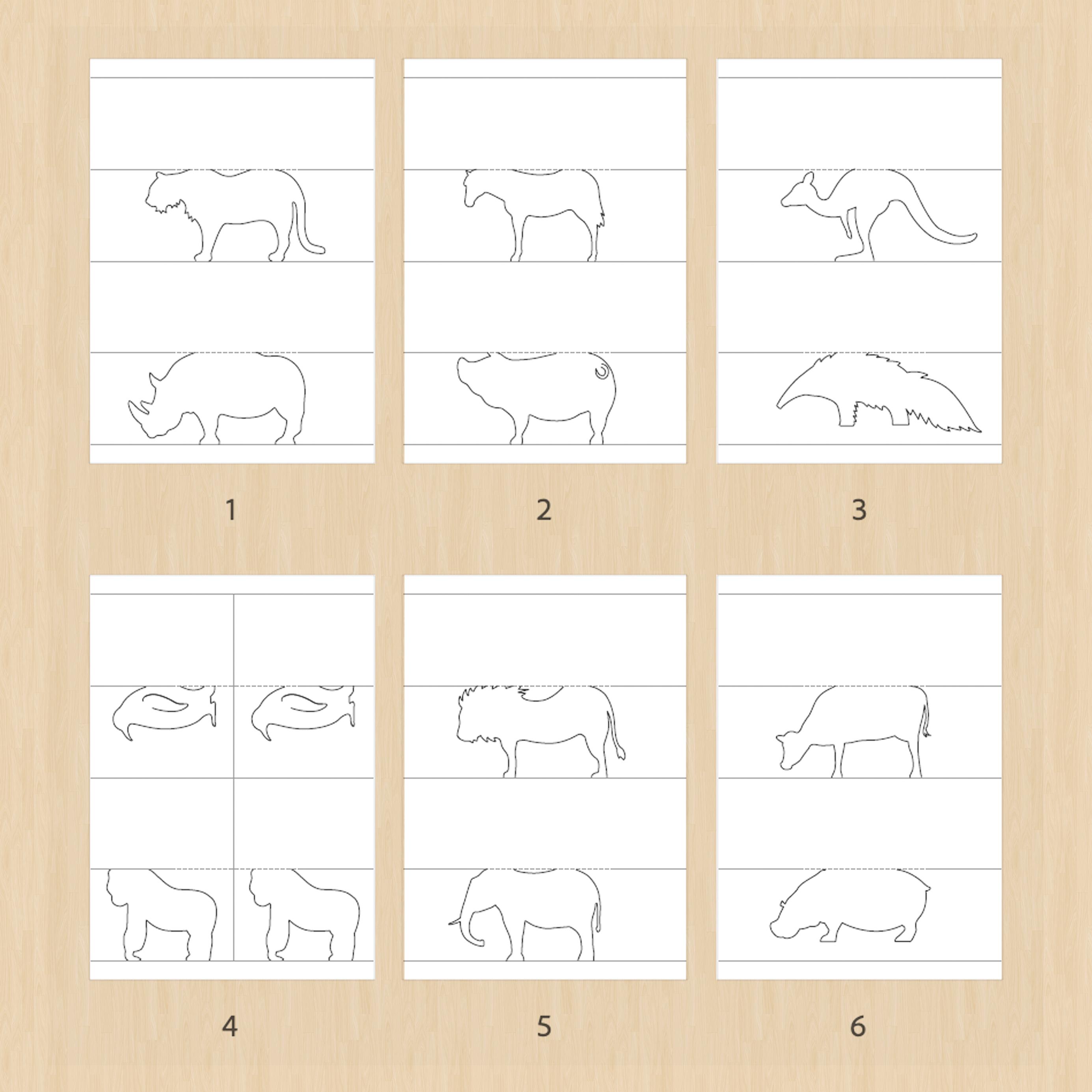 Animal Craft: Standing Animals Scissor Activity - Etsy