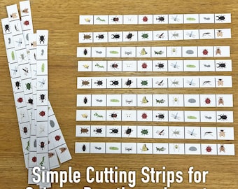 Beetle Scissors Strips and Puzzles (insects Fine Motor Activity ...