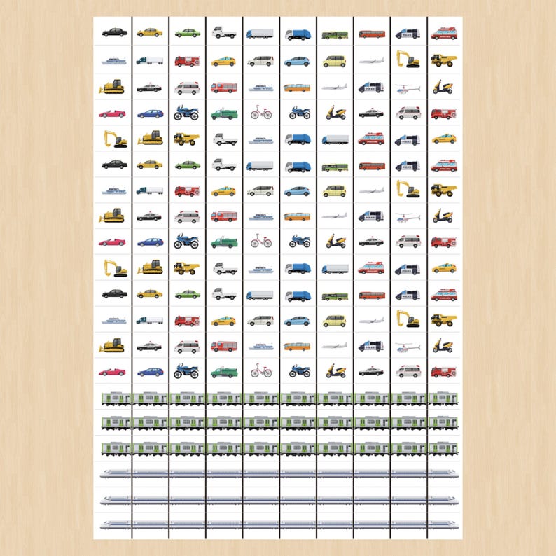 Simple Cutting Strips for Scissor Practice (vehicles) - Etsy