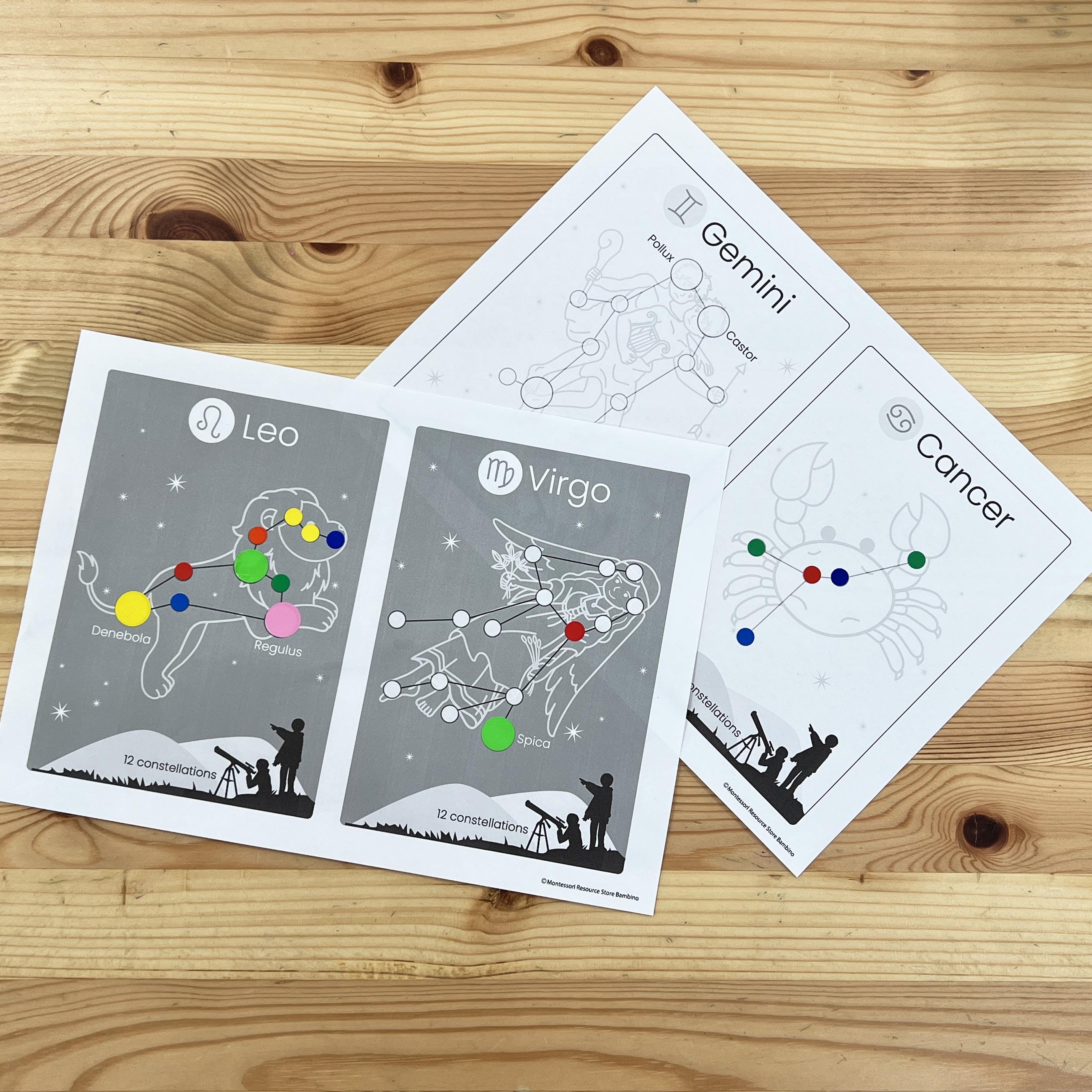 Sticker Activity Sheet - 12 Constellations - Etsy