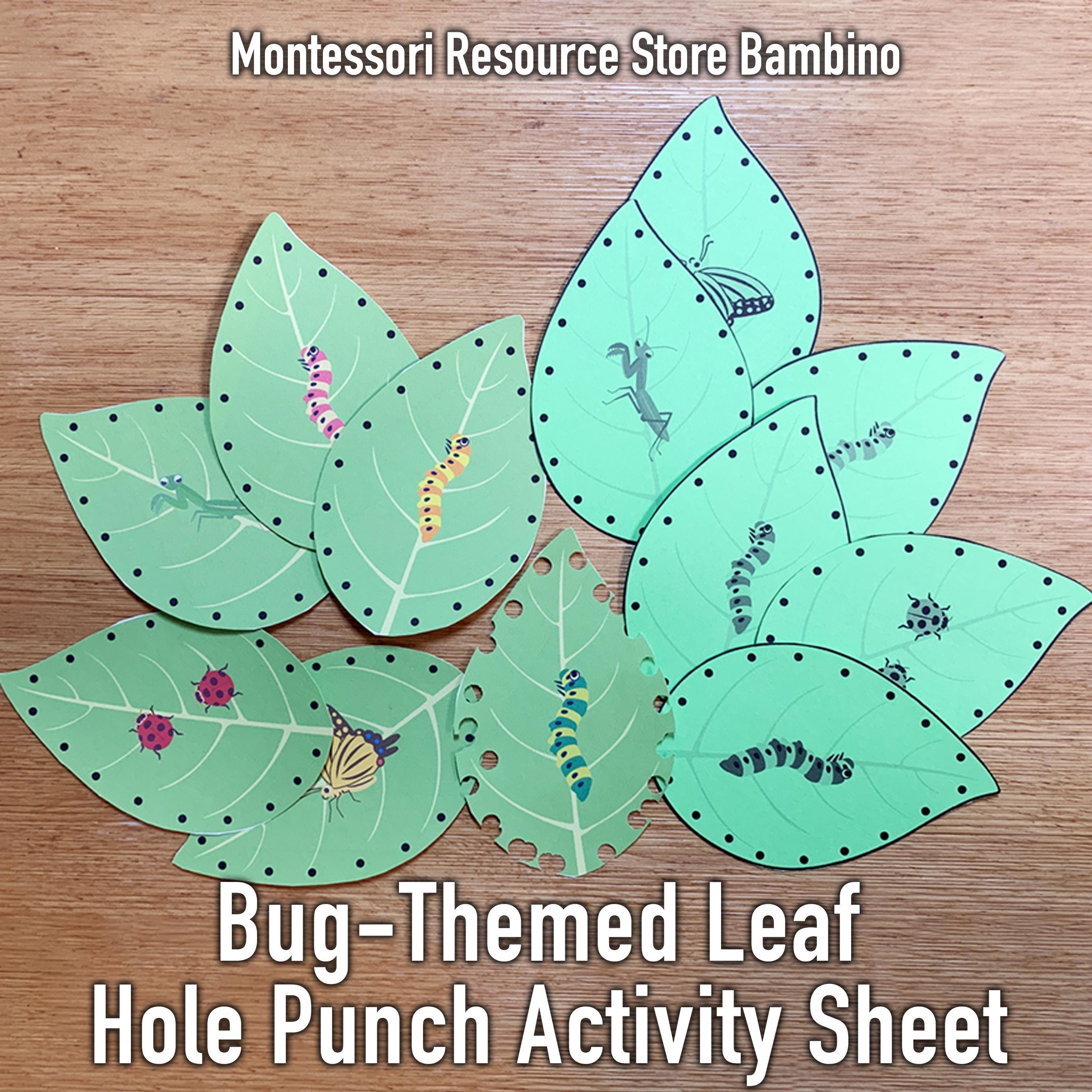 Fine Motor Bug-themed Leaf Punching Activity | Hole Punch Practice for ...