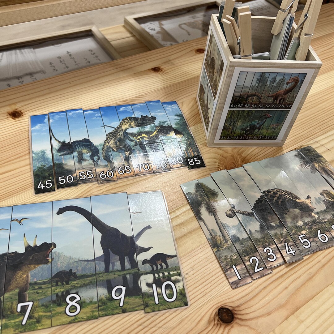 Dinosaur Number Puzzle - Etsy
