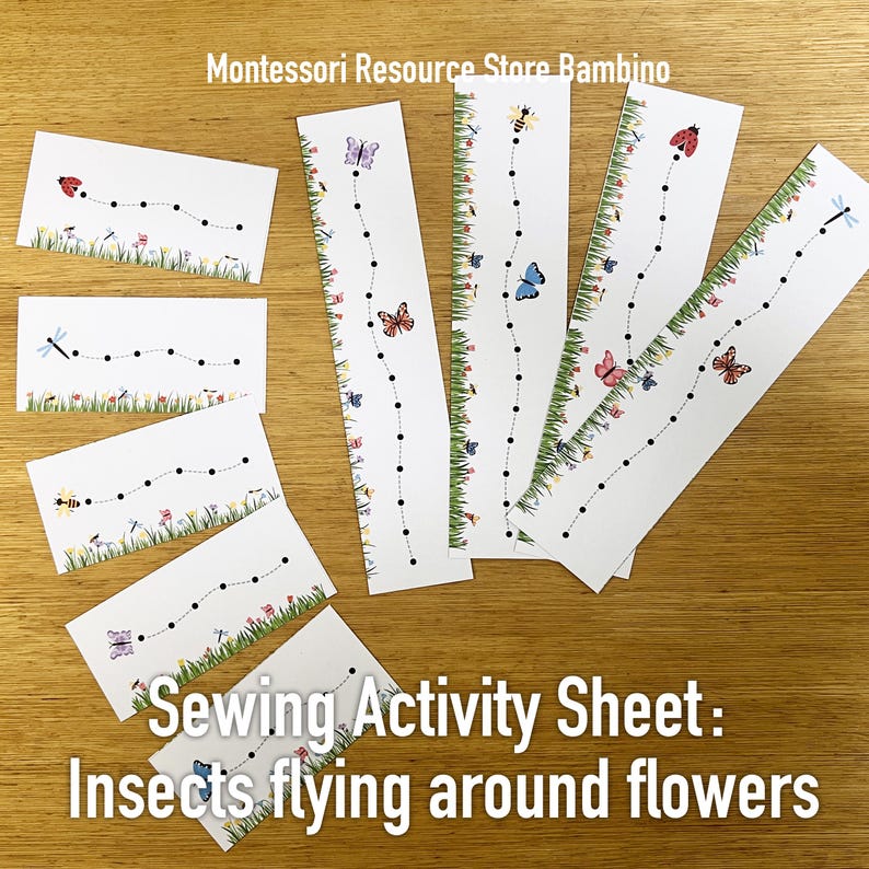 Sewing Activity Sheet : Insects Flying Around Flowers - Etsy